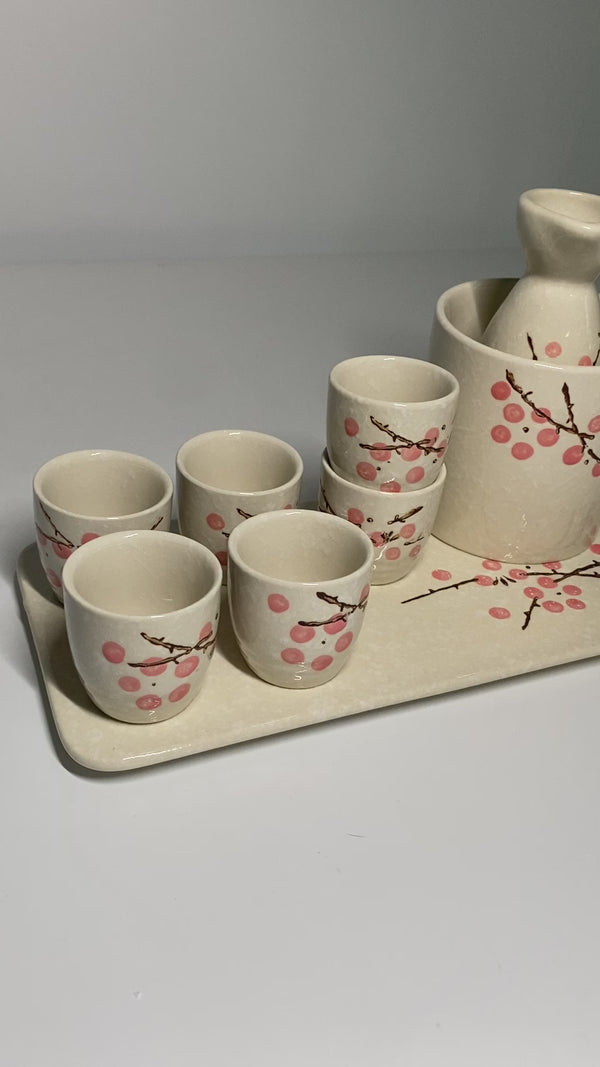 Japan Sake Set One bottle with 6 cups Red Plum – J Mart